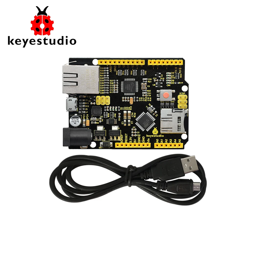 Keyestudio W5500 Arduino DIY 프로젝트용 이더넷 개발 보드, POE 없음|development board ...
