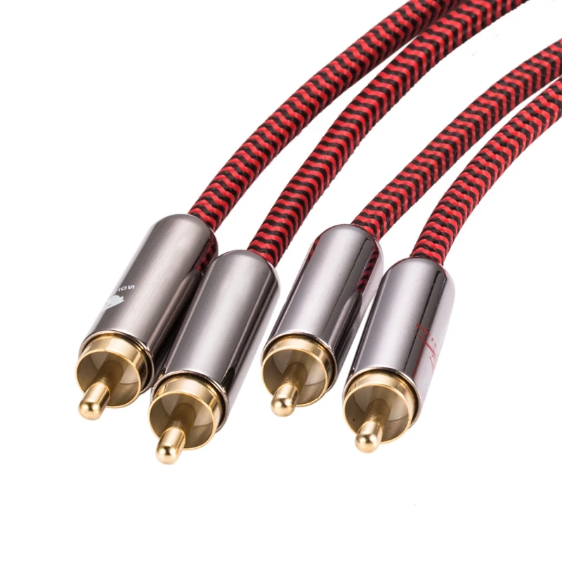 Audiophile Audio Cable Dual RCA to Dual RCA for Amplifier Subwoofer ...