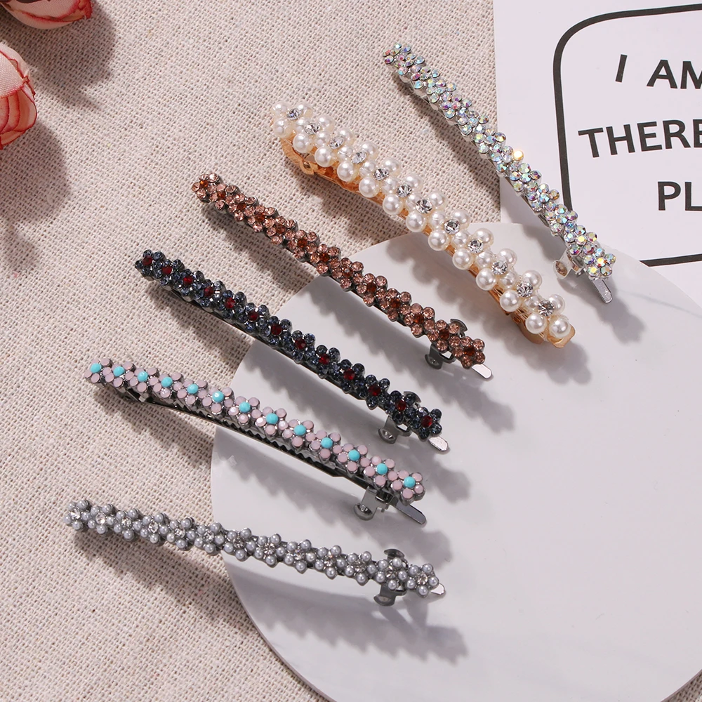 Korean Gold Color Pearl Hair Clips Women Hairpin Girls Barrette Bobby ...