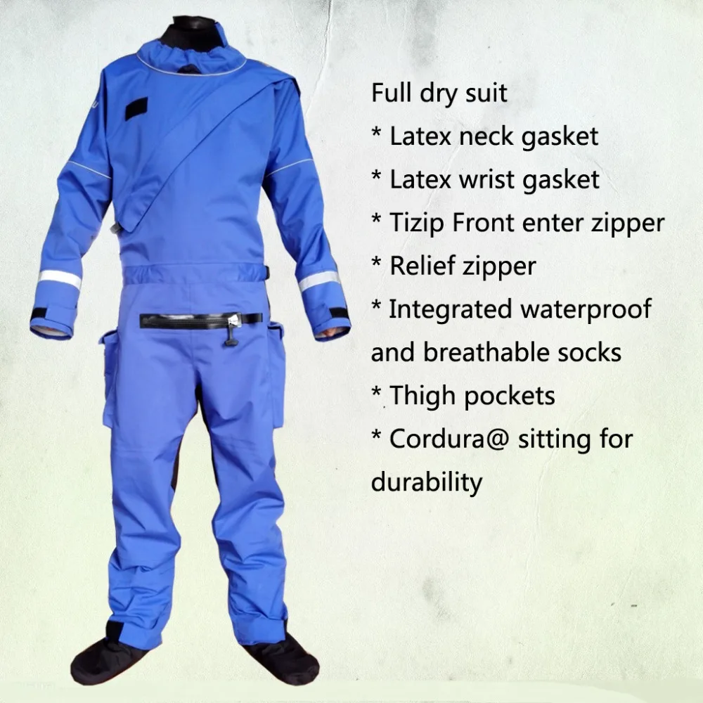 2016 front zipper full dry suit,latex neck and wrist gasket relief ...
