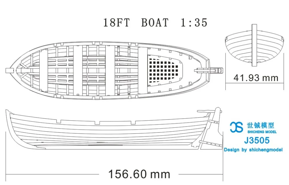NIDALE model Sacle 1/35 solid wood lifeboat model kits 18FT General ...
