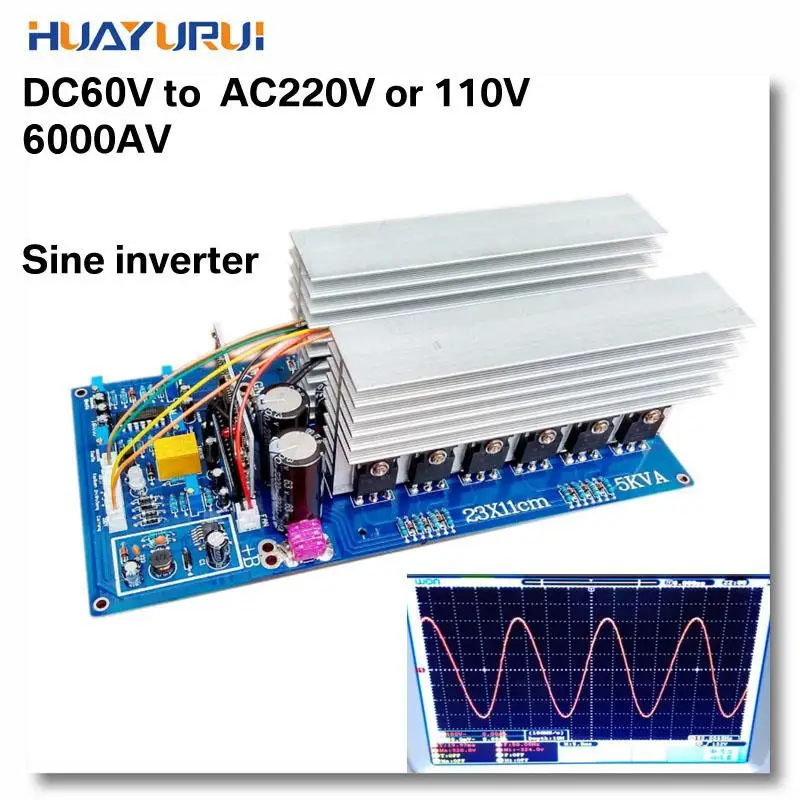 Free Shipping 1pcs 6000 AV W input DC60V to output AC220V /110V pure ...