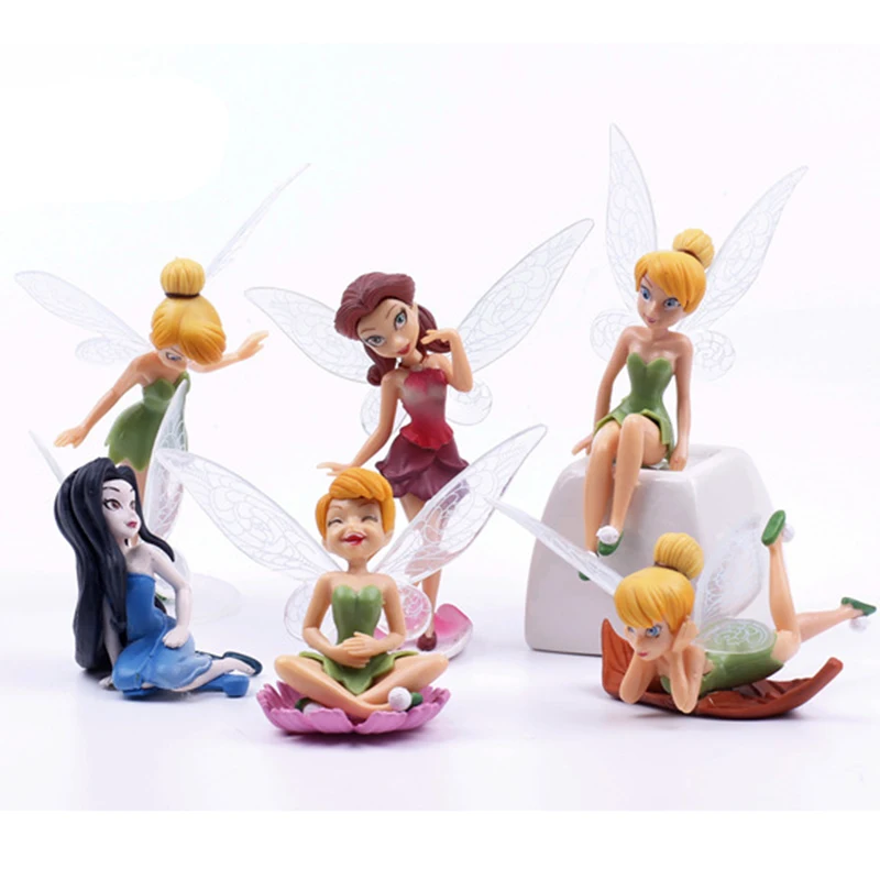 6pcs/lot Flower Fairy Action Figure Toy Potted Plants Decoration Wing ...