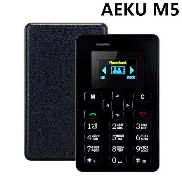 In stock Original AEKU M5 1.0" 480*320 Quad Band Kids Card Phone AIEK M5 4.5mm Ultra Thin Mini ...