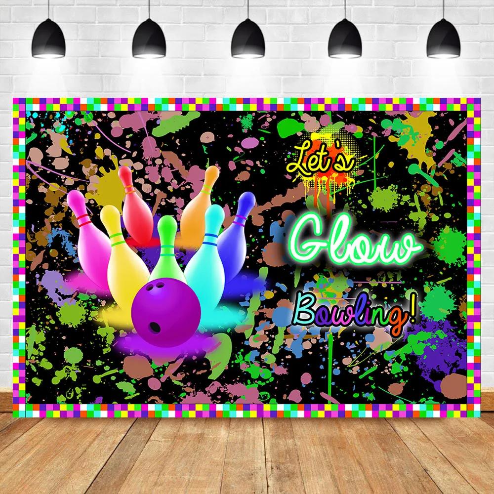 Bowling-Theme-Birthday-Backdrop-Let-s-Glow-Party-Graffiti-Wall ...