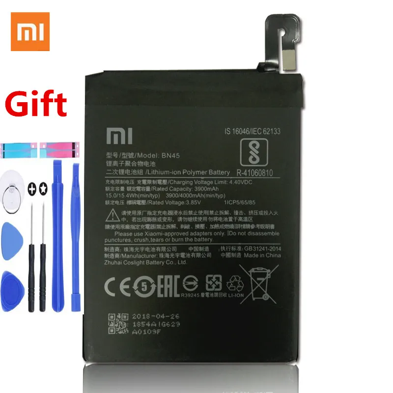 BN45 Battery Xiaomi Redmi Note 5 Battery BN45 Batterie bn45 Hongmi Note ...