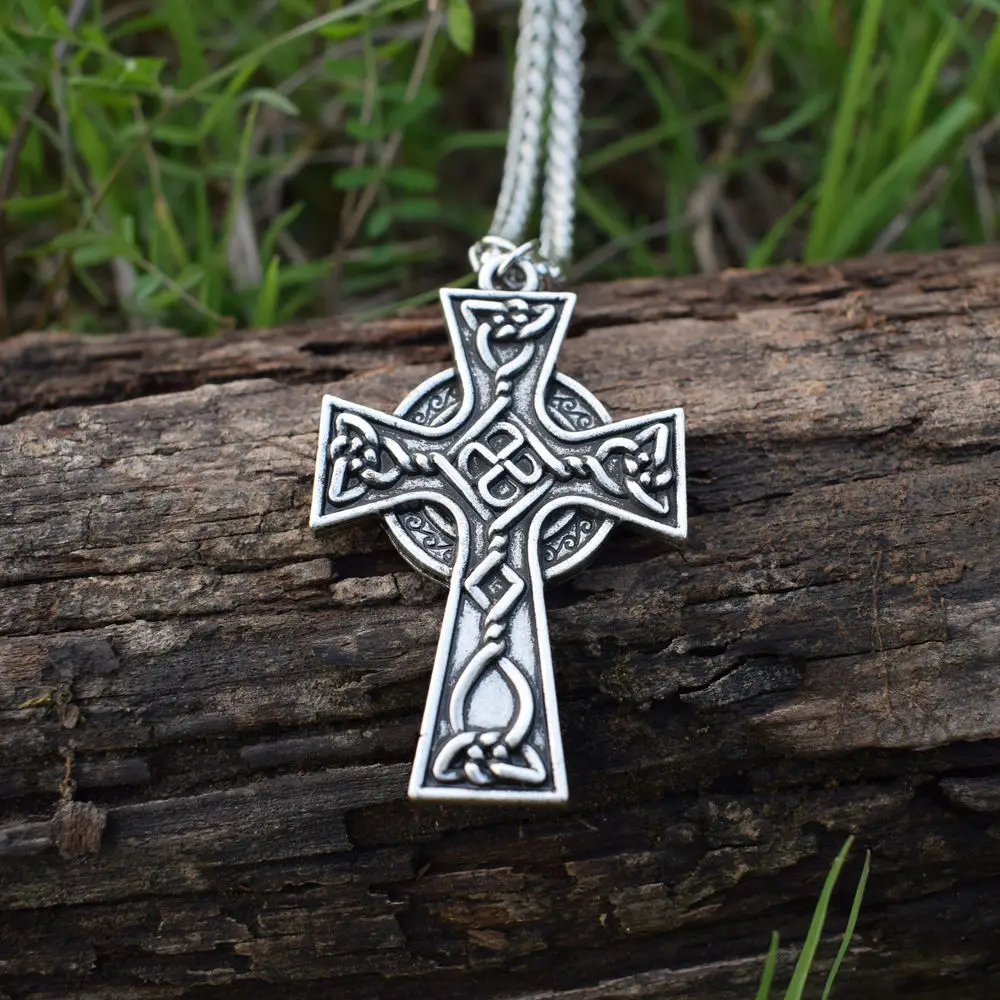 Collar de Metal con diseño de Cruz Celta, joyería celta, Triquetra ...