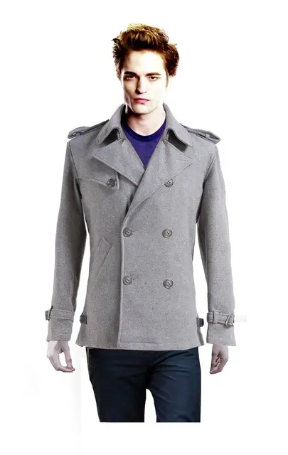 Twilight Edward Cullen Cosplay Costume Wool Pea Coat Jacket on ...