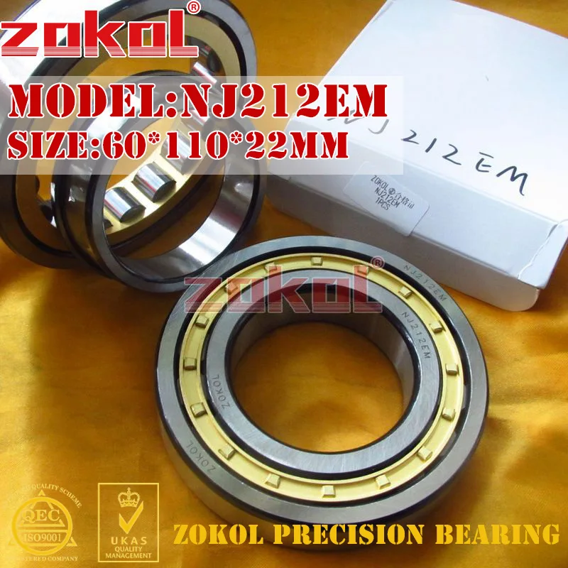 Zokol Nj212 E M Bearing Nj212em 42212eh Cylindrical Roller Bearing 60* ...