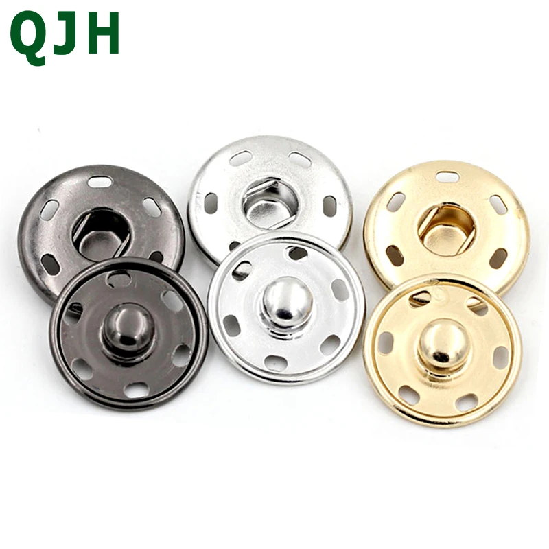 100pairs-lot-Snap-Button-Fasteners-Press-Button-Stud-Plating-Round ...