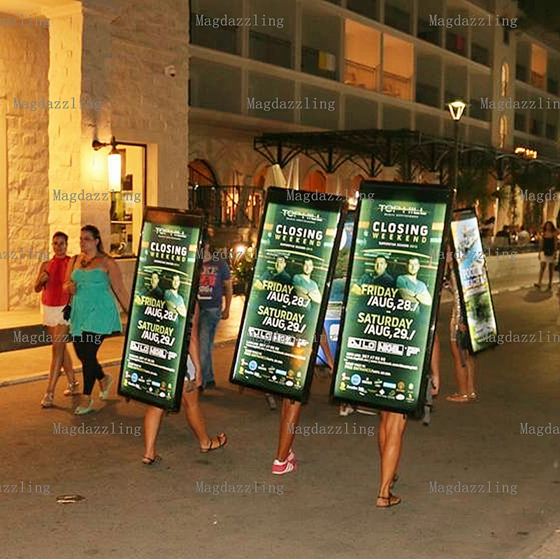 2PCS LED Walking Billboard,Outdoor Single Sided LED Walking Boards ...