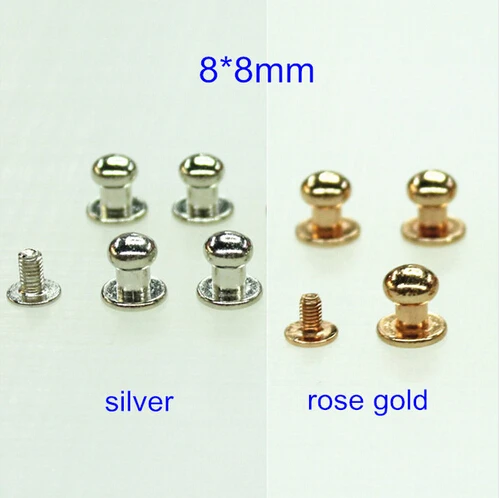 2-Colors-available-Screw-Rivet-Stud-8-8mm-Silver-Color-or-Rose-Gold ...