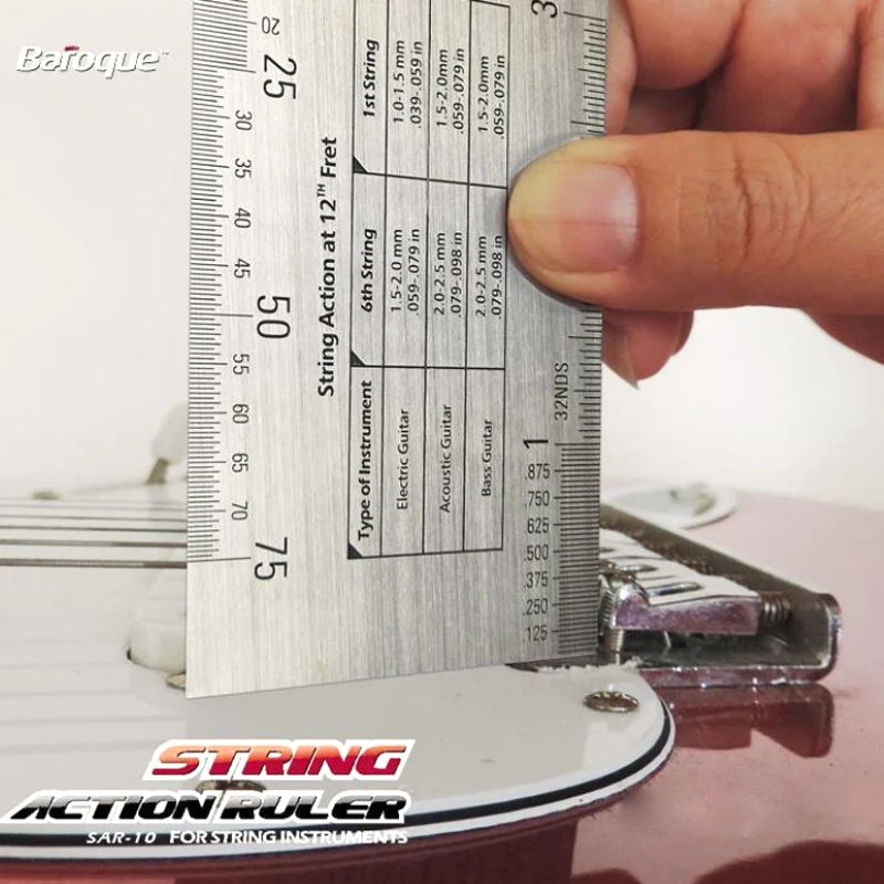 Guitar String Action Gauge Ruler Baroque Guitar Bass String Pitch ...