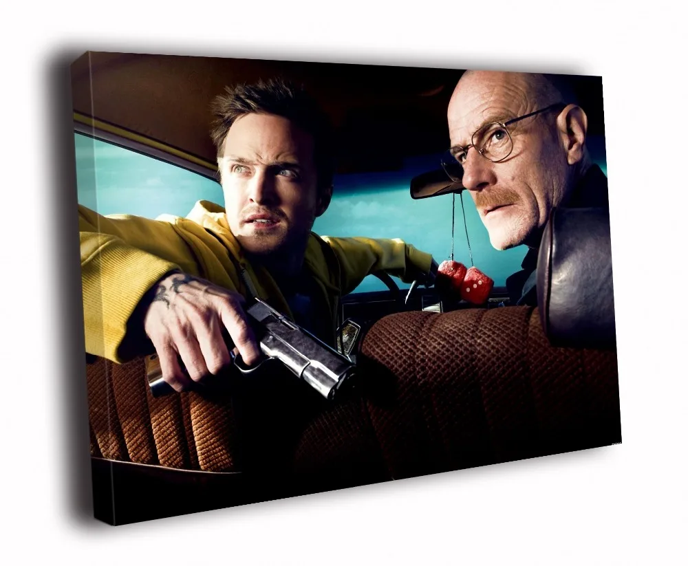 Breaking Bad Car Gun Bryan Cranston Aaron Paul TV Series Art Solid Wood ...