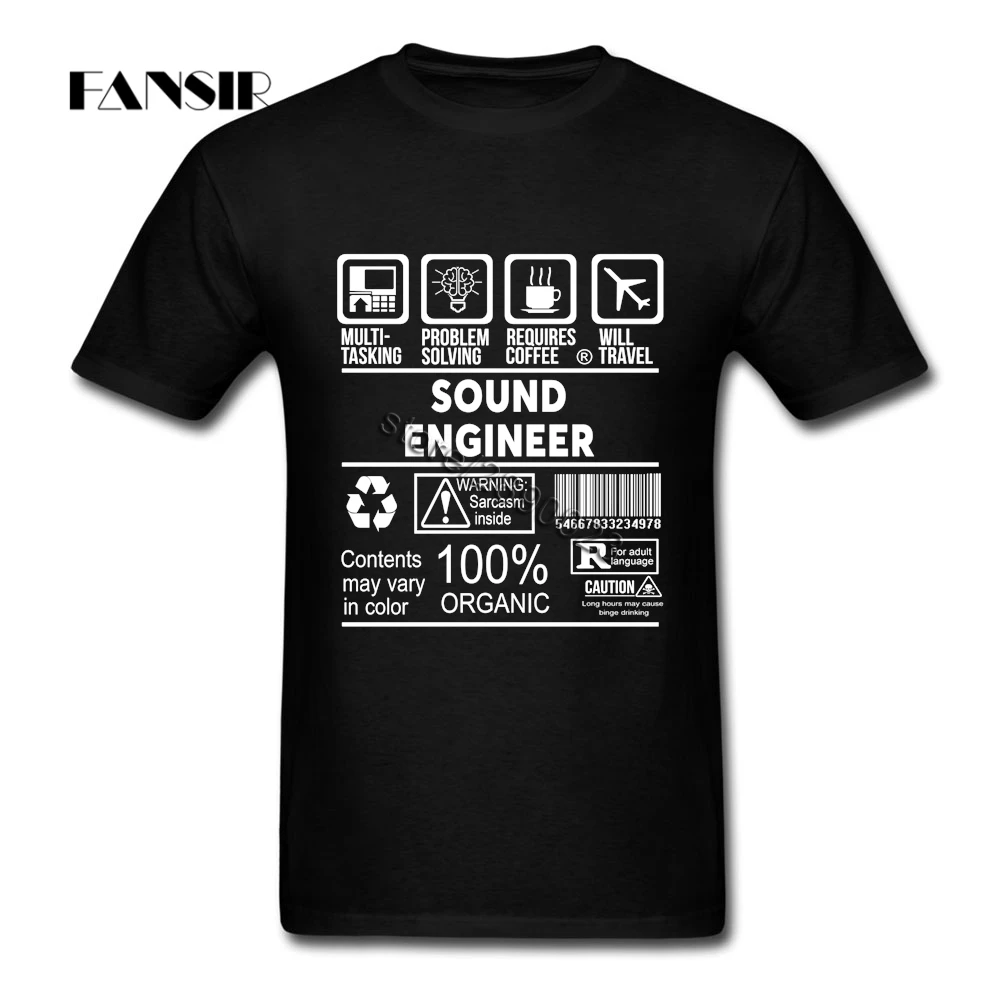 Sound Engineer Short Sleeved T Shirt Male Newest Tshirt Pure Cotton ...