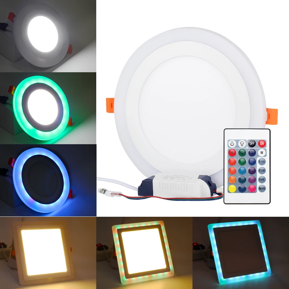 Ultra Slim Acrylic LED Panel Light RGBW Dual Color 6W 9W 18W 24W ...