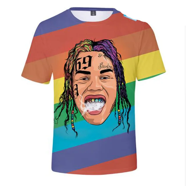 Hip Hop Rapper 69 6ix9ine Tekashi69 3D Printed T-Shirt Women Men Summer ...