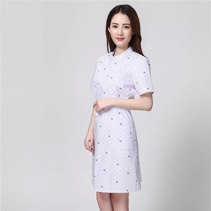 2018 New Print Nurse Uniforms Short Sleeve Medical Clothes Dental ...