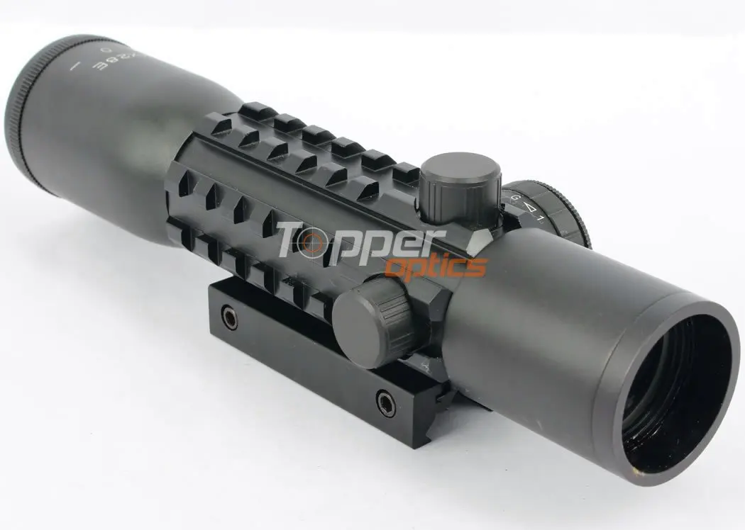 Tactical Tasco 4x 28mm Military Style Tri Rail Red Green Illuminated ...