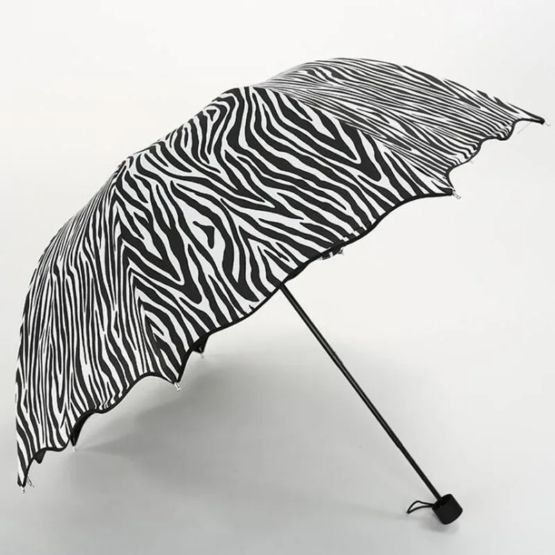 20pcs-Zebra-Design-3-Fold-Sun-Rain-Umbrellas-Black-Coating-Sunny-and ...