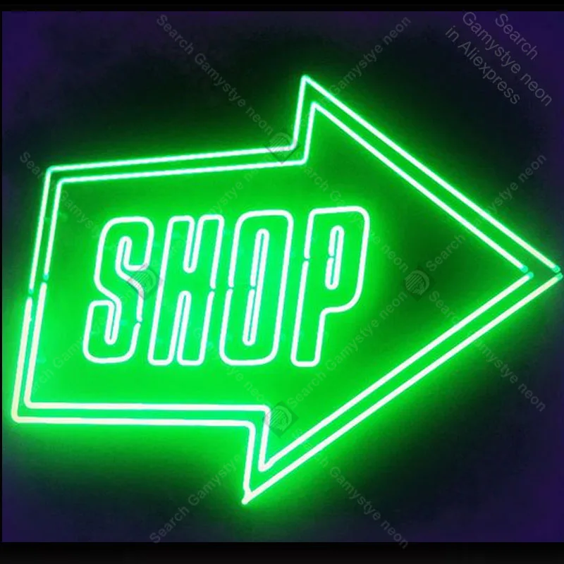 Neon Sign For Shop Neon Bulb Sign Green Arrow Light Wall Sign For Room ...