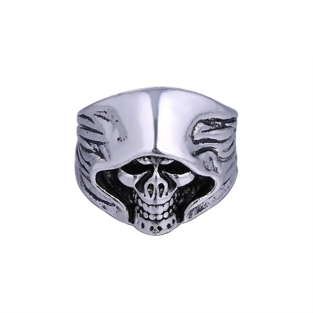 Cool Hell Death Skull Ring Man Never Fade Titanium Steel Death Skeleton ...