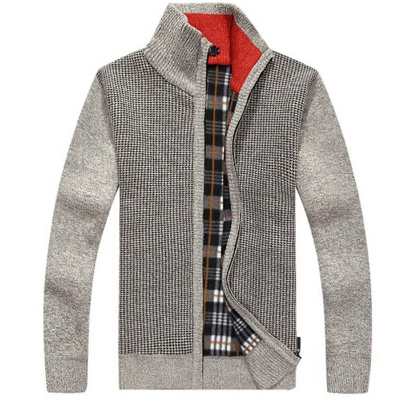 Men Warm Sweaters Thick Cardigans Winter Spring Sweater Tops Stand