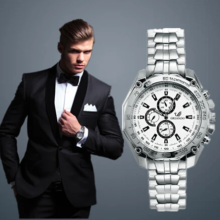 Man Wearing Silver Watch