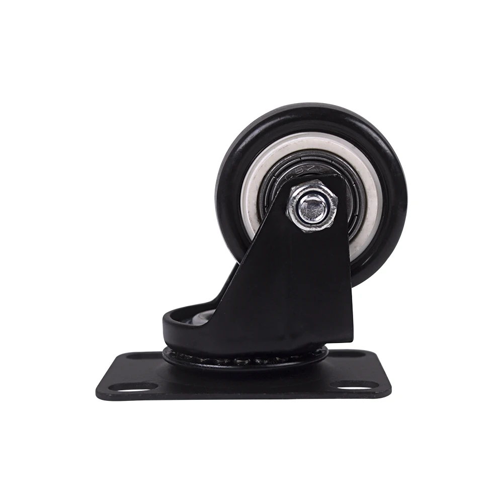 ROUE - ROULETTE,--Roulettes pivotantes en polyuréthane noir de 2 pouces ...