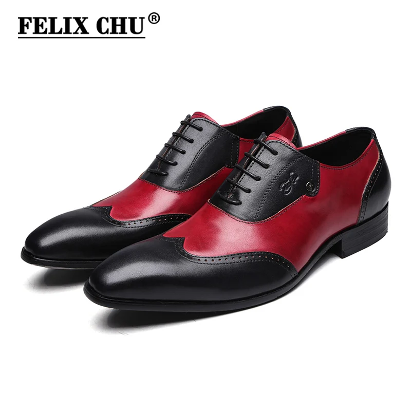 FELIX CHU Modern Gentlemen Formal Oxfords Genuine Leather Mens Wedding ...