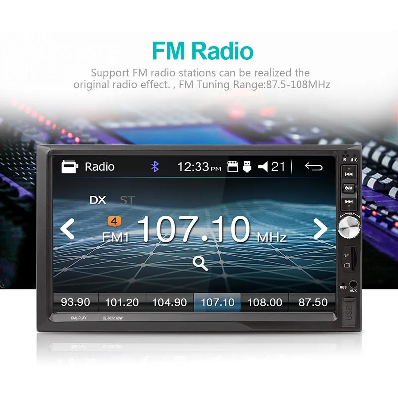 FM/USB/AUX 7 pulgadas Auto MP5 reproductor FM Radio MP5 MP5 reproductor ...