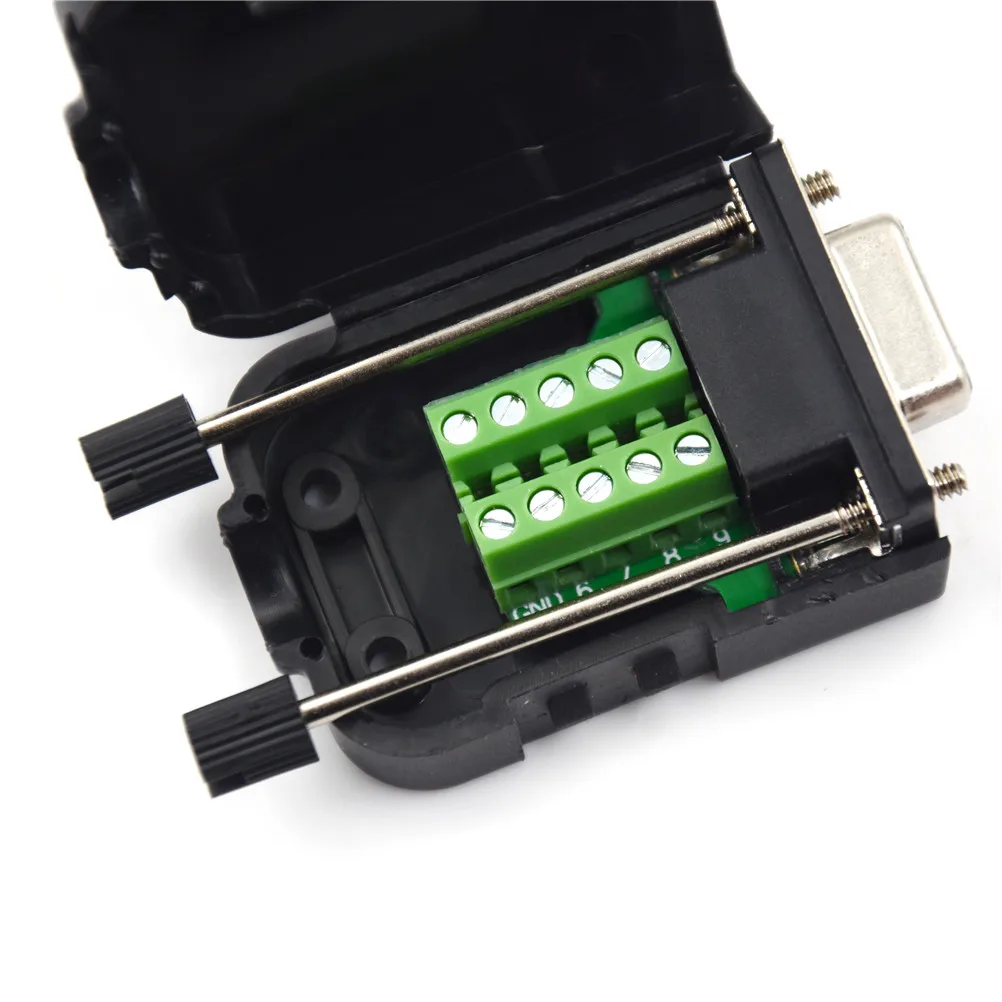 48*34*20mm DB9 Female D-Sub 9 Pin Plug Breakout Terminals Solderless ...