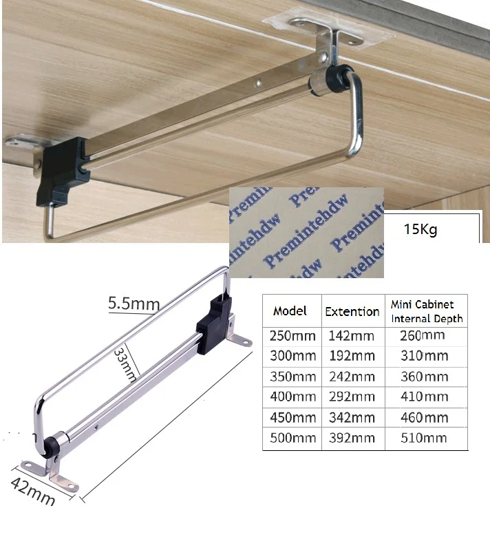 2pcs/lot 250 300mm 350 400mm 450mm 500mm Closet Wardrobe Top Mount ...