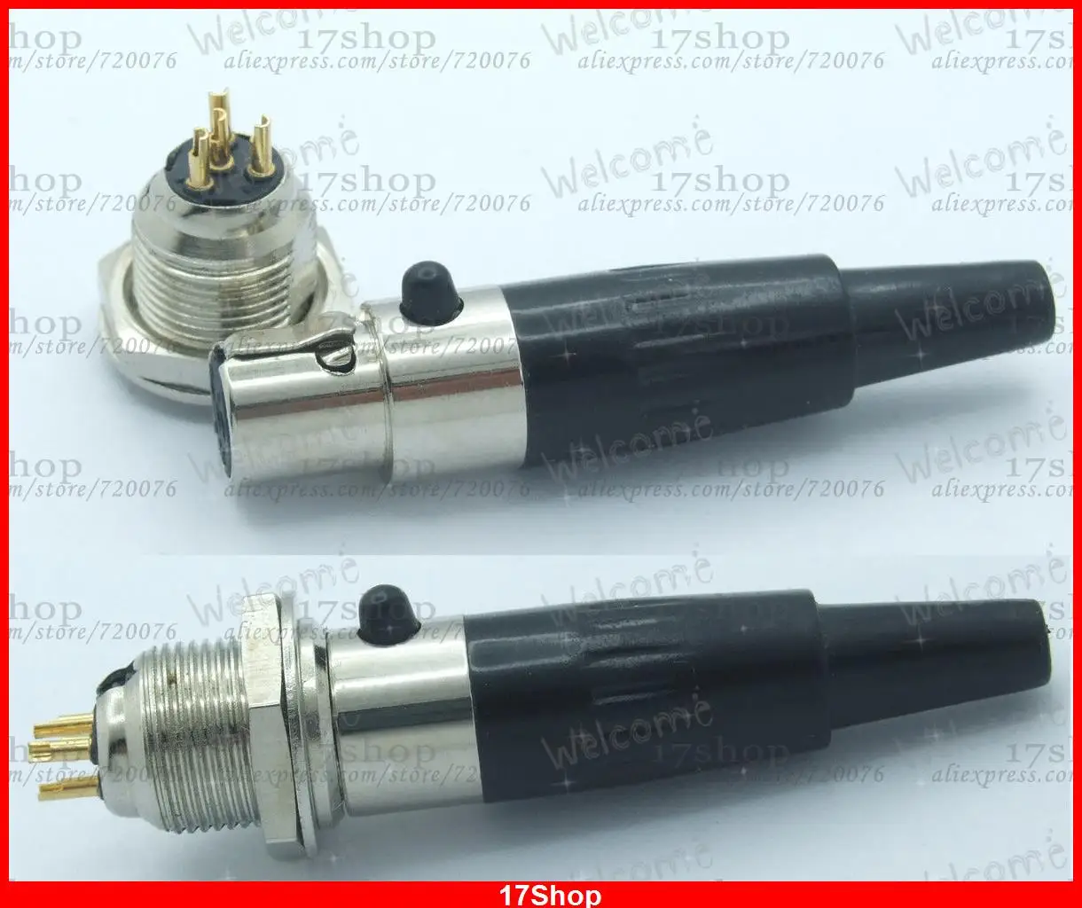 1 set Connector Mini XLR Socket 4 Pin M/F Plug Cable Inline Plug Small ...