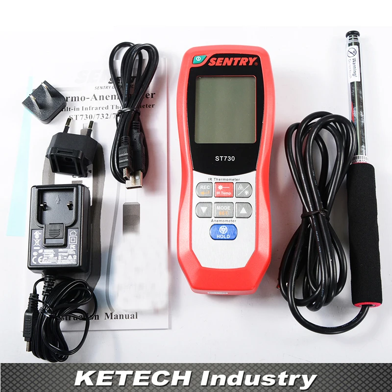 ST733 Handheld Hot Wire IR Thermo Anemometer|anemometer units ...