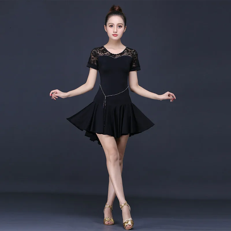 Latin Dance Costumes Sexy Lace Dancewear For Women Short-sleeve ...