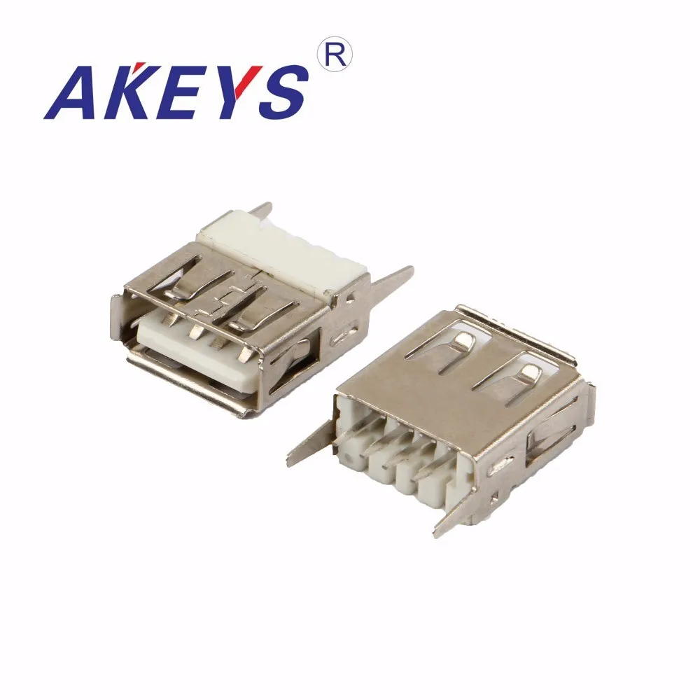 20 pcs USB A 02 metade parcel13.7mm USB AF180 graus inserir diretamente dobrado pin onda borda ...