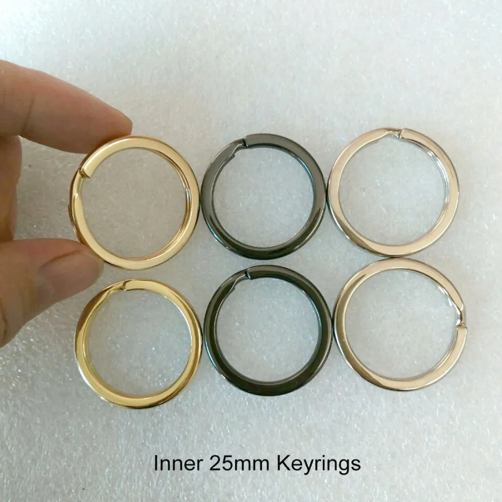 50pcs/lot 1inch 25mm Metal Flat Iron Round Split Keyring Key Holder ...