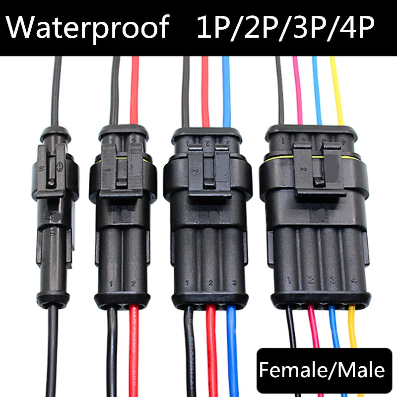 1sets Kit 2 pin 1/2/3/4/ pins Way Super Seal Sealing Waterproof ...
