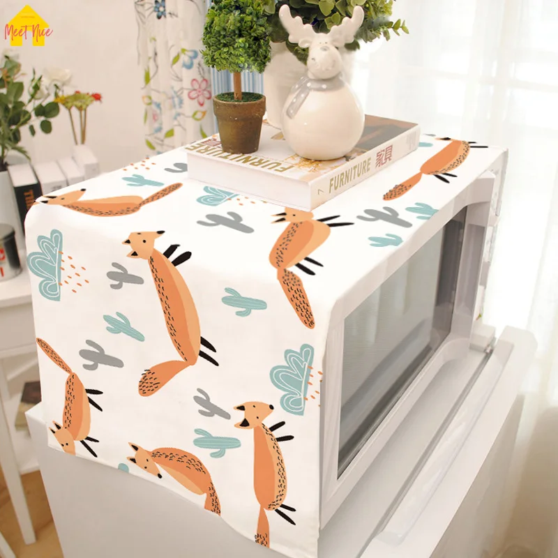 Meet Nice Quality Short Plush Fabric Microwave Oven Dust Cover Printer ...