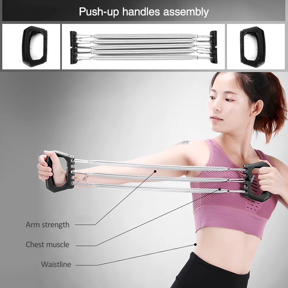 3-IN-1 Abdominal Roller Self-Assembly Chest Pull Push-up Handles Belly ...