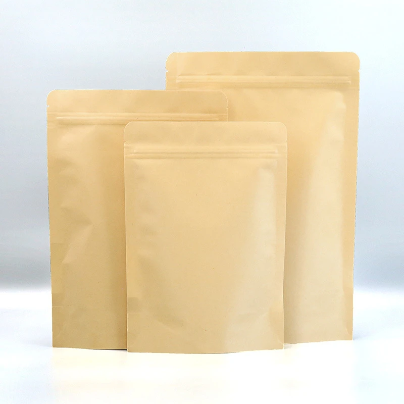 50pcs Tea Coffee Bag Kraft Paper Zipper Ziplock Pouch Sealed Food ...