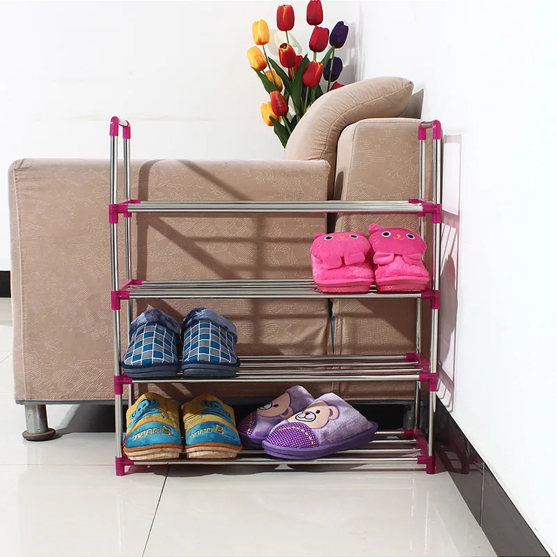 Cheap stainless steel shoe rack assembled multilayer hostel simple ...