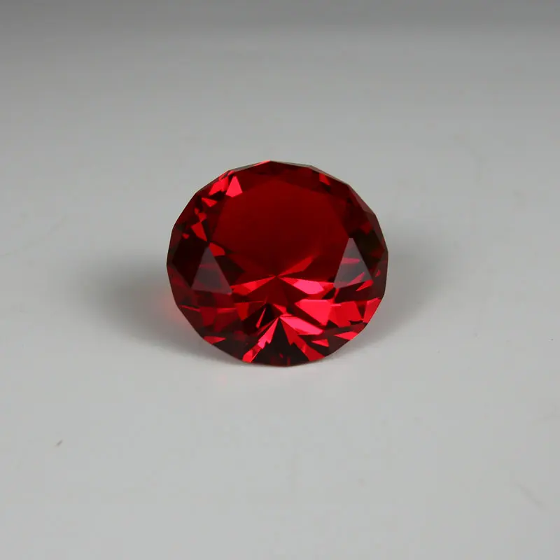 High quality 4cm red crystal glass diamond or jewel Feng Shui stone for ...