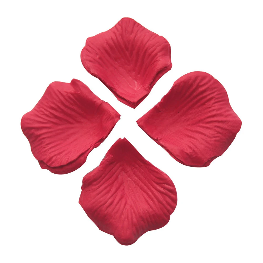 100pcs Fabric Rose Flower Petals Wedding Decorations Red - Artificial ...