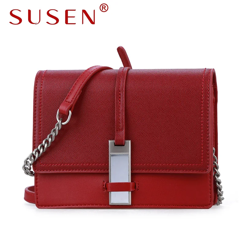 SUSEN 2034 Women Shoulder Chain Bag Cross Body Bag Fresh Solid Color ...