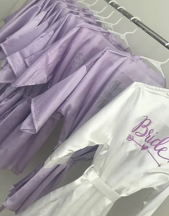Pijamas de seda satinada para novia y dama de honor, ropa de lencería ...