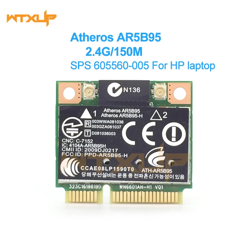 WTXUP Wireless Adapter for Atheros AR5B95 AR9285 802.11b/g/n Wifi Half ...