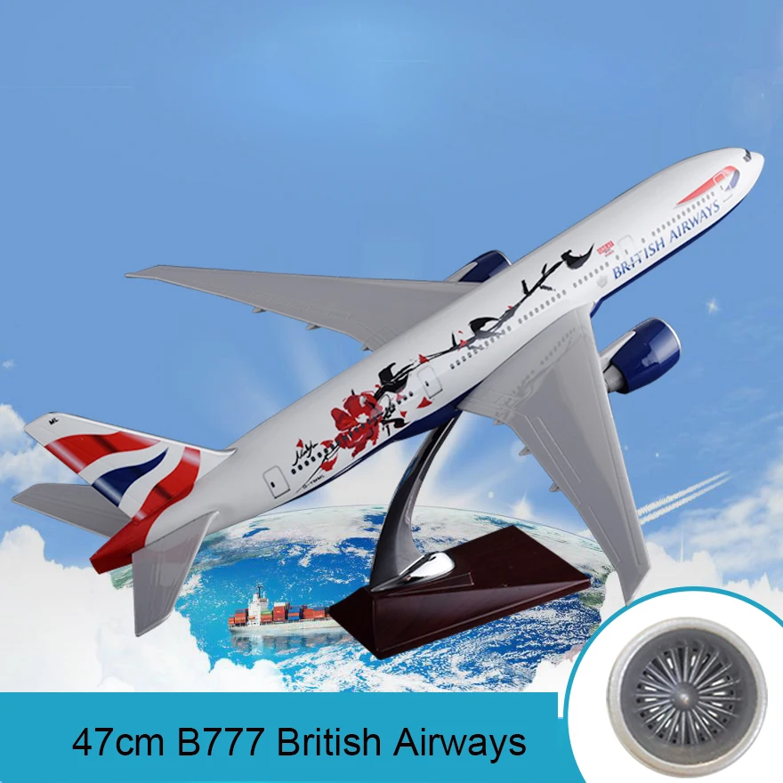 47cm Resin Aircraft Model B777 British Airways Craftwork Boeing 777 ...