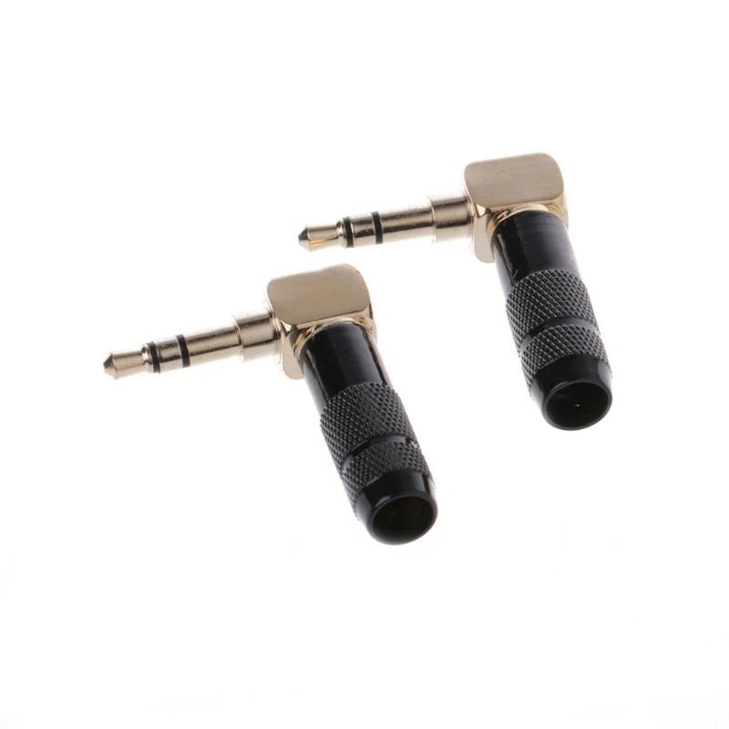 2 Pcs 90 Degree Jack 3.5mm Headphone Plug Right Angle 3 Pole Stereo ...